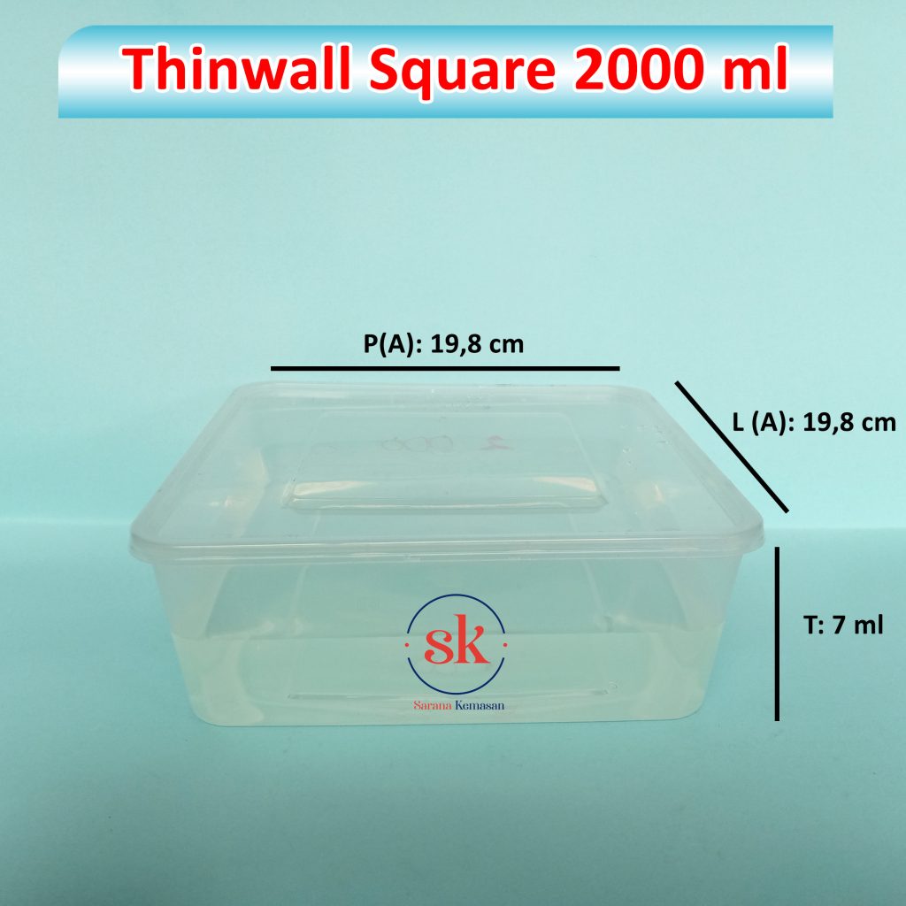 Thinwall Square (2000 ml) | Sarana Kemasan