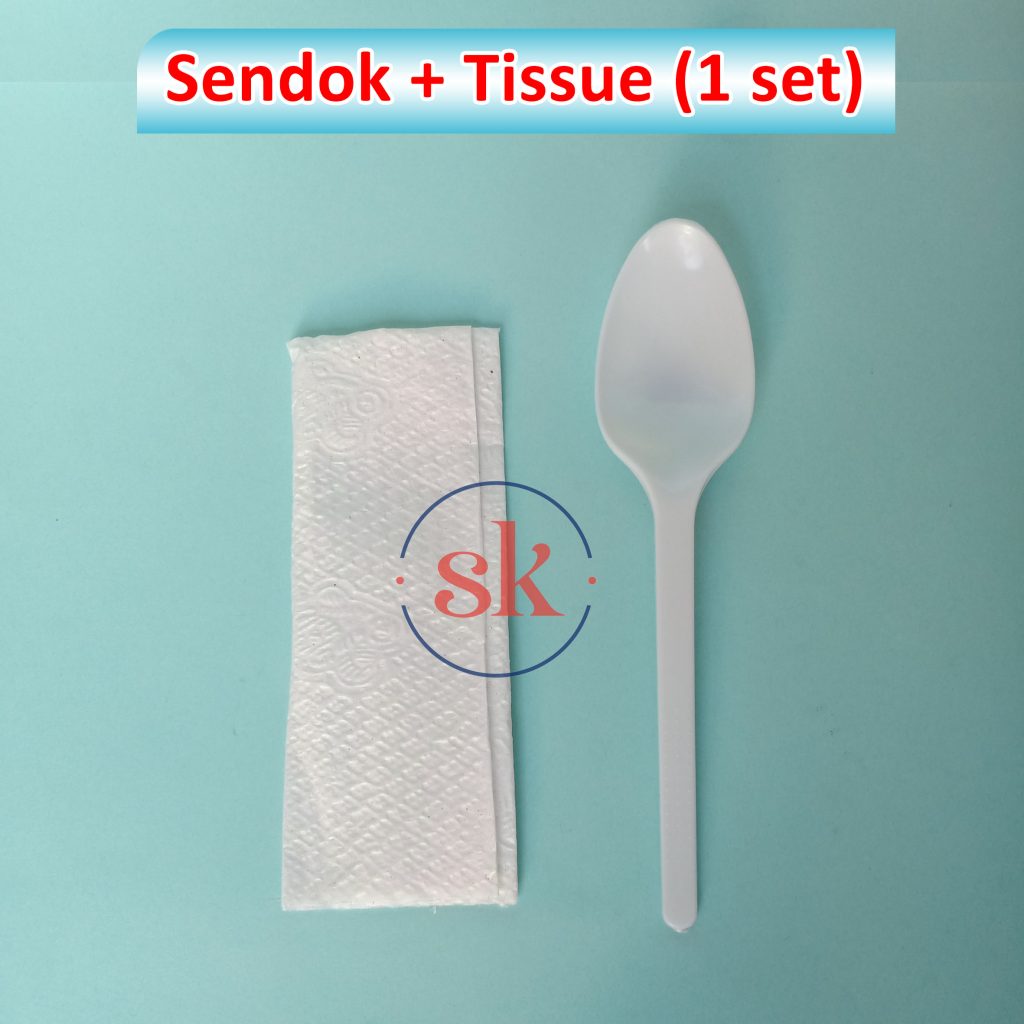 Set Sendok Plastik + Tissue Makan | Sarana Kemasan