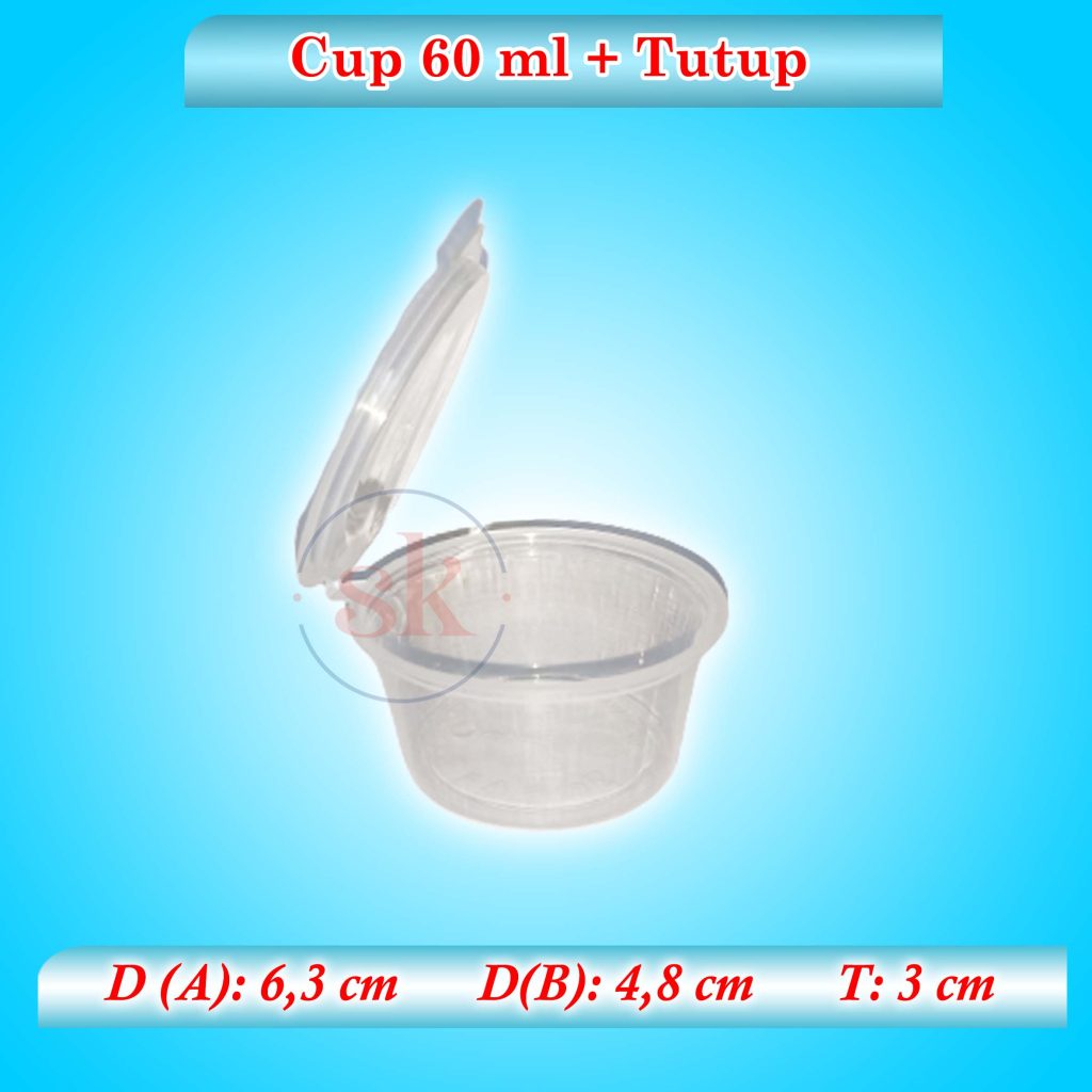 Thinwall Cup Plastik Tempat Saos Sambal 60 ml + Tutup | Sarana Kemasan
